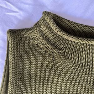 111 State | Sweaters | Vintage Olive Green Knit Turtleneck Sweater Tank ...